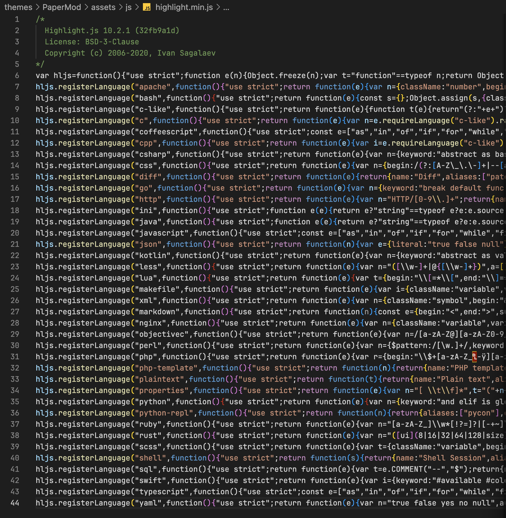[Hugo] PaperMod 테마에 Syntax highlight 지원 언어 추가하기 | Warehouse